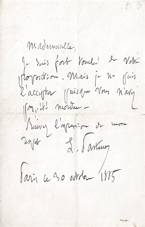 Louis Pasteur Signed Letter Rabies Test Subject Raab