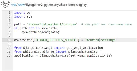 Python Нужна помощь в настройке Wsgi файла Pythonanywhere Stack