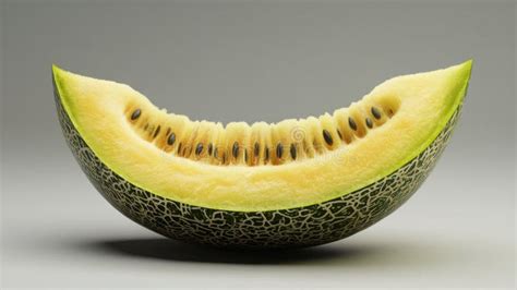 Fresh Yellow Watermelon Slice On Neutral Background Stock Illustration
