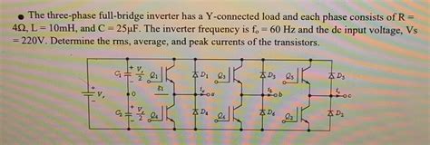 Solved The Three Phase Full Bridge Inverter Has A