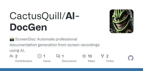 Github Cactusquillai Docgen 📸 Screendoc Automate Professional