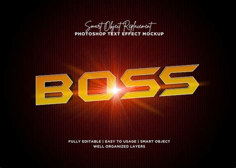 Premium Psd 3d Style Boss Text Effect