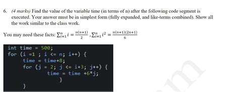 Solved Marks Find The Value Of The Variable Time In Chegg