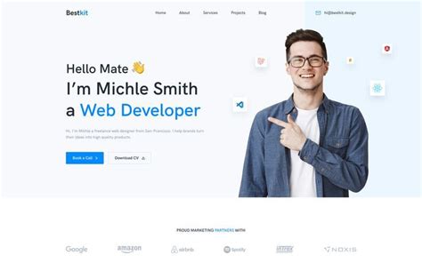 michel web developer personal portfolio ui design personal