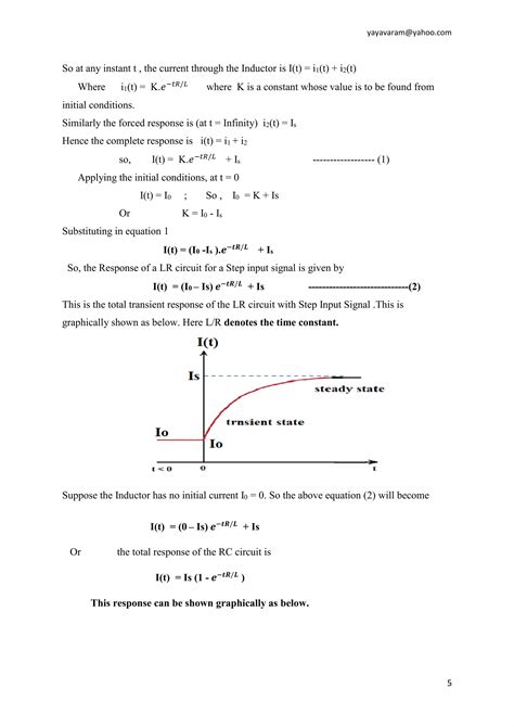 Transient Response Of RC RL Circuits With Step Input PDF