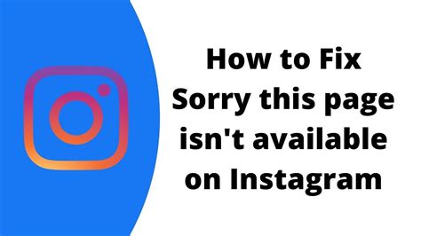 How To Fix Sorry This Page Isnt Available On Instagram Jguru