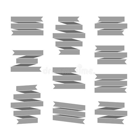 Black Ribbon Banners Set Stock Vector Illustration Of Creative 87067926