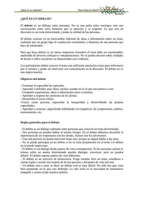 Qué Es Un Debate