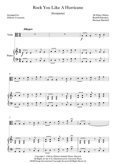 Rock You Like A Hurricane Arr Gildson Cerqueira By Scorpions Sheet