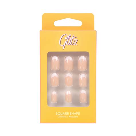 محلي جليتز اظافر لصق ذاتي فرنسي شكل اوفال لون وردي 14