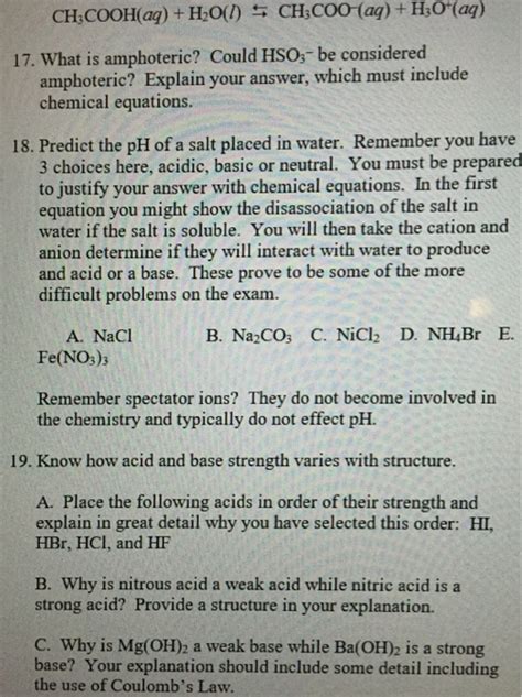 Solved Write The Acid Dissociation Expression For The