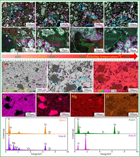 Microstructure Of Group A Oxidized Pellets At Different Roasting