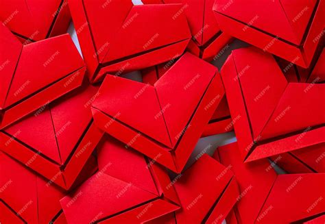 Corazón De Papel Rojodía De San Valentínun Corazón De Origami Rojo