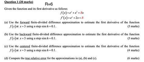 Solved Question 1 20 ﻿marksr6given The Function And Its