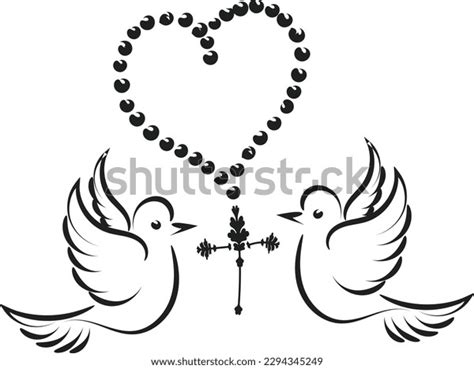 Christian Rosary Beads Prayer Catholic Chaplet Stock Vector Royalty