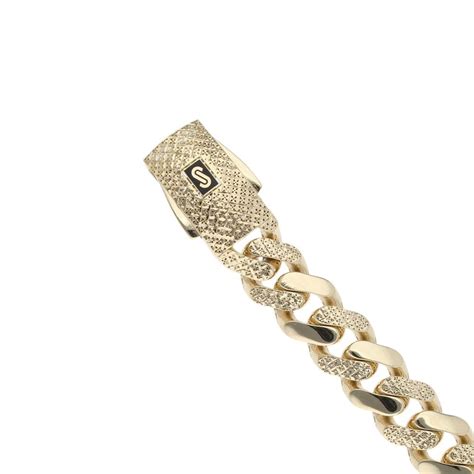 14ct Yellow Gold Monaco Classic Alternate Flex Lock Curb Bracelet 85