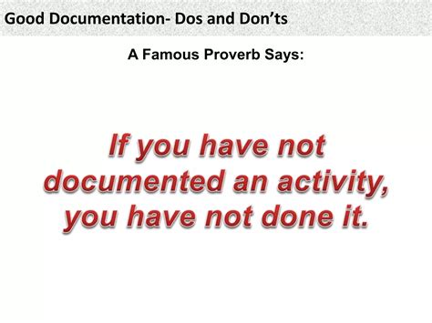 Good Documentation Practices Dos And Donts Gcp Pptx