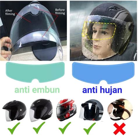 Jual Stiker Anti Fog Dan Rain Kaca Helm Motor Anti Embun Anti Air