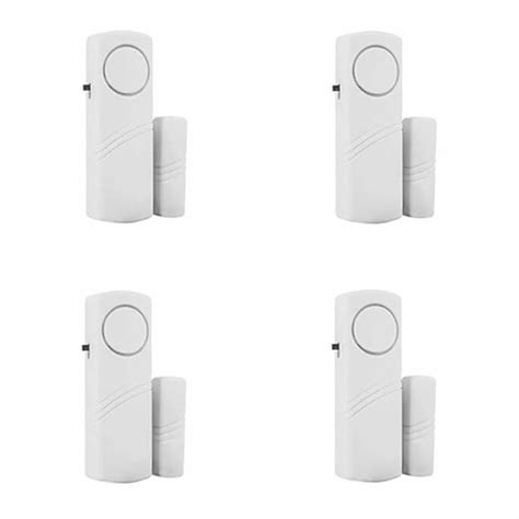 Siisll Wireless Magnetic Door And Window Alarm Sensor Burglar Warning 95 Db 4 Pcs 3 4x0 6