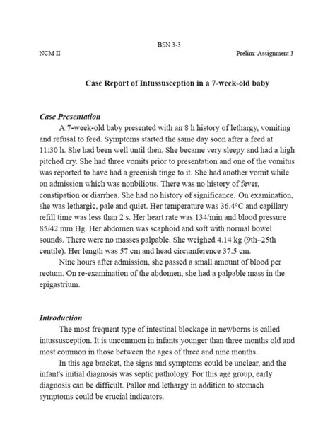 Case Report Intussusception Pdf Causes Of Death Diseases And Disorders