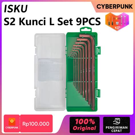 Isku Kunci L Set 9pcs Long Torx Hex Key Set S2 Kunci L Ballpoint