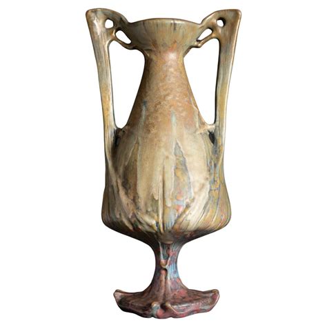 Art Nouveau Footed Vase With Two Handles By Rstk Amphora For Sale At