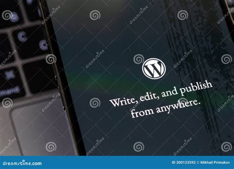 Wordpress Logo Mobile App On A Screen Smartphone Iphone Closeup