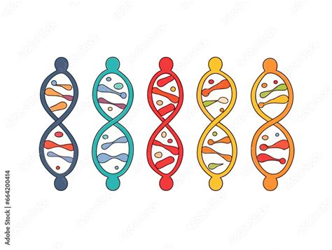 Doodle Genetic Sequence Cartoon Sticker Sketch Vector Illustration