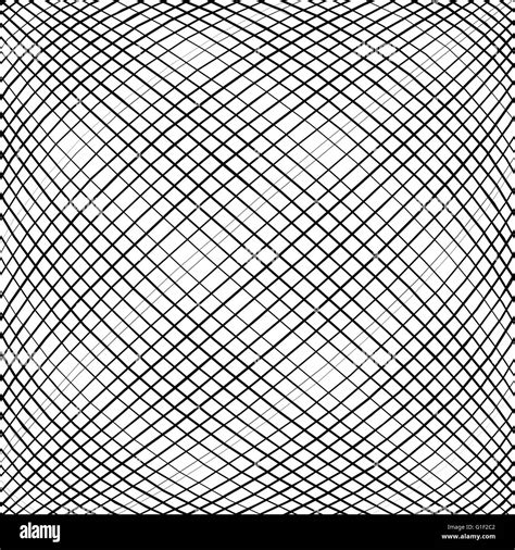 Grid Mesh Intersecting Lines Pattern With Convex Distortion Lines Are Irregular Stock Vector