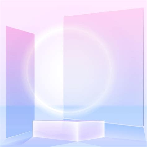 Premium Vector Glass Cube Podium