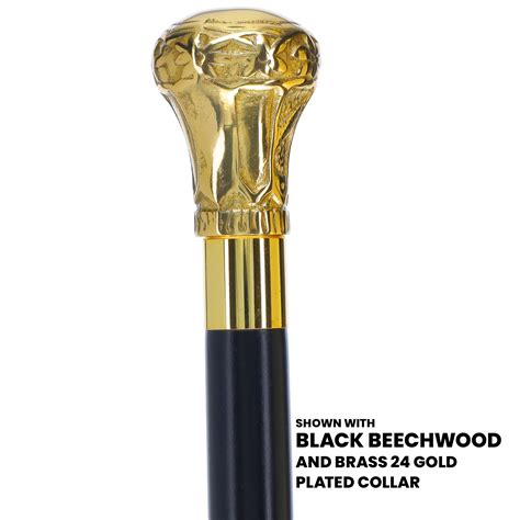 Premium Brass Knob Walking Cane Custom Shaft And Collar