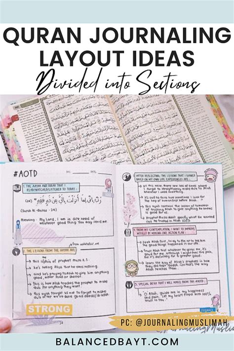 Quran Journaling Layout Ideas 9 Gorgeous Spreads Balanced Bayt
