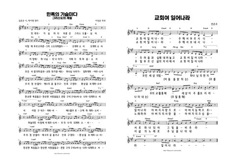 3 주일 예배 찬양 콘티 A코드 찬양 C코드 찬양