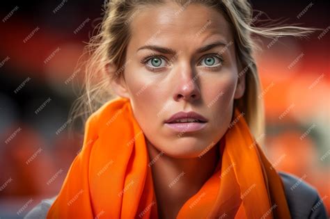 Premium Ai Image Dutch Female Football Soccer Fans In A World Cup