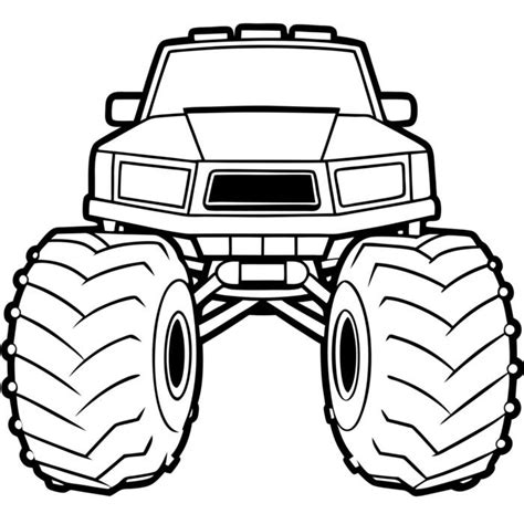 Monster Truck Outline Vector Art Icons And Graphics For Free Download