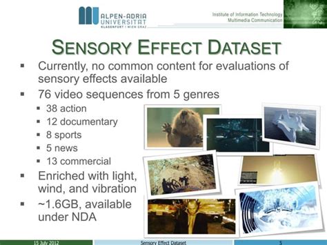 Sensory Effect Dataset And Test Setups Pptx