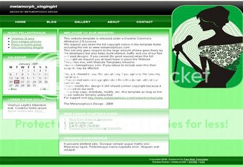 CSS Green Black Music Website Template Free Web Templates Dreamwaver