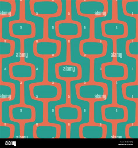 Mid Century Modern Atomic Age Background In Teal And Orange Ideal For