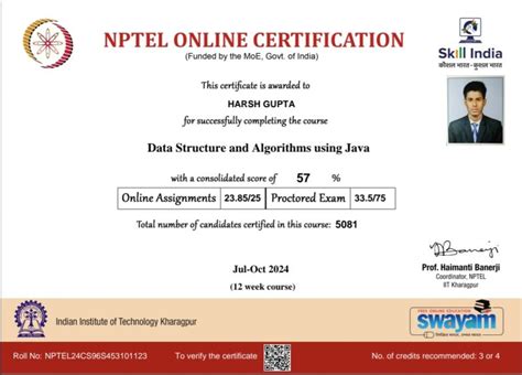 Harsh Gupta On Linkedin Java Datastructureandalgorithms Nptel