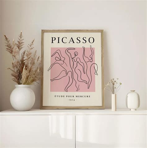 Picasso Art Print Blush Pink Wall Art Pablo Picasso Pink Wall Decor