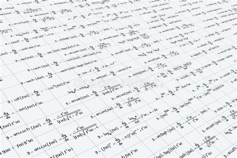 3d Background Of Equations And Formulas For Mathematics Algebra Logarithms And Derivatives