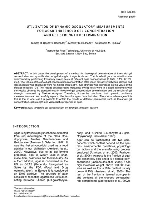 Introduction Utilization Of Dynamic Oscillatory Measurements Fins