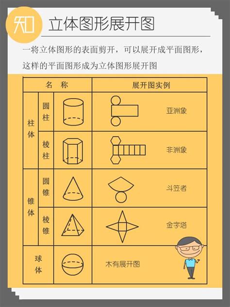 初中数学：立体图形展开图大全，很生动的呈现