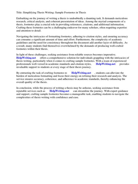 Sample Footnotes In Thesis Pdf Note Typography Citation