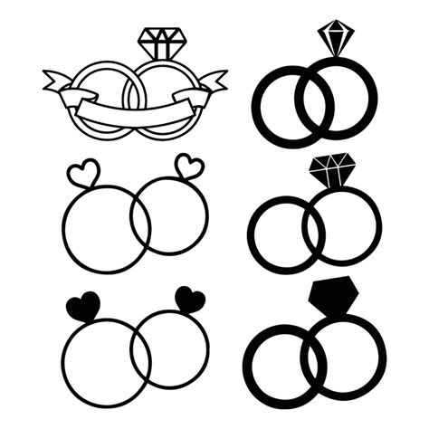 Wedding Rings Bundle Png  Svg Psd Dxf Files Craftpi