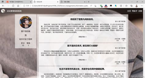 前端项目 论坛信息管理系统（纯页面）bbs 前端 Csdn博客