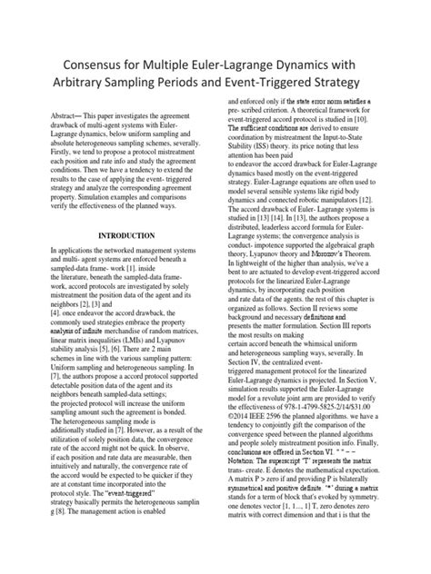 Consensus For Multiple Euler Lagrange Dynamics With Arbitrary Sampling