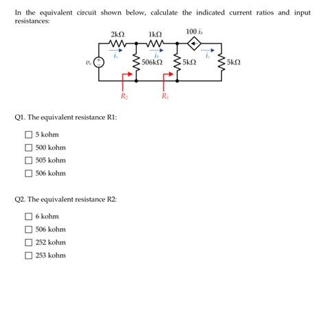 Solved In The Equivalent Circuit Shown Below Calculate The