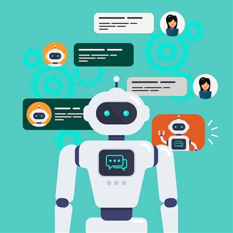 Bot De Bate Papo De Inteligência Artificial Vetor Premium