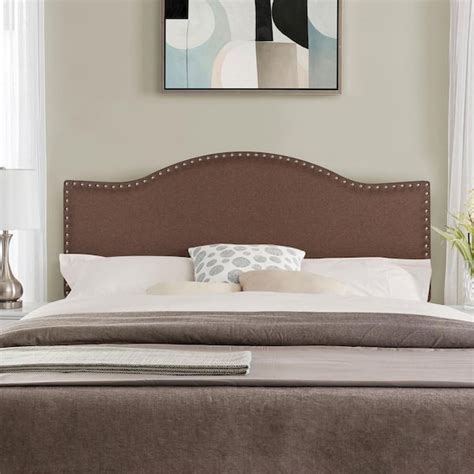 Homestock Espresso Headboards For Queen Size Bed Upholstered Nail Head